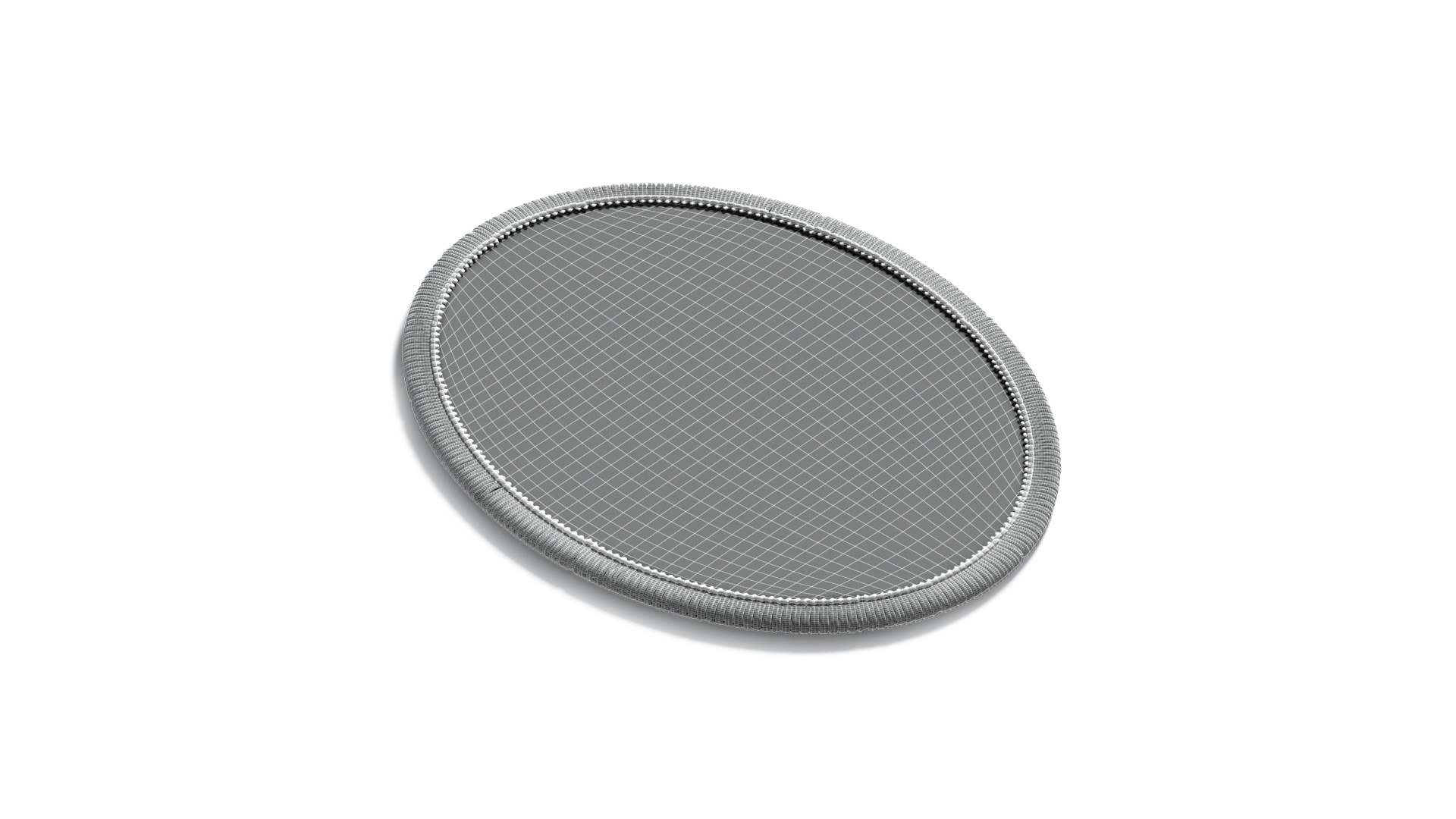 White Oval Embroidered Patch - Lying Embroidery Ellipse Badge 3D Model ...