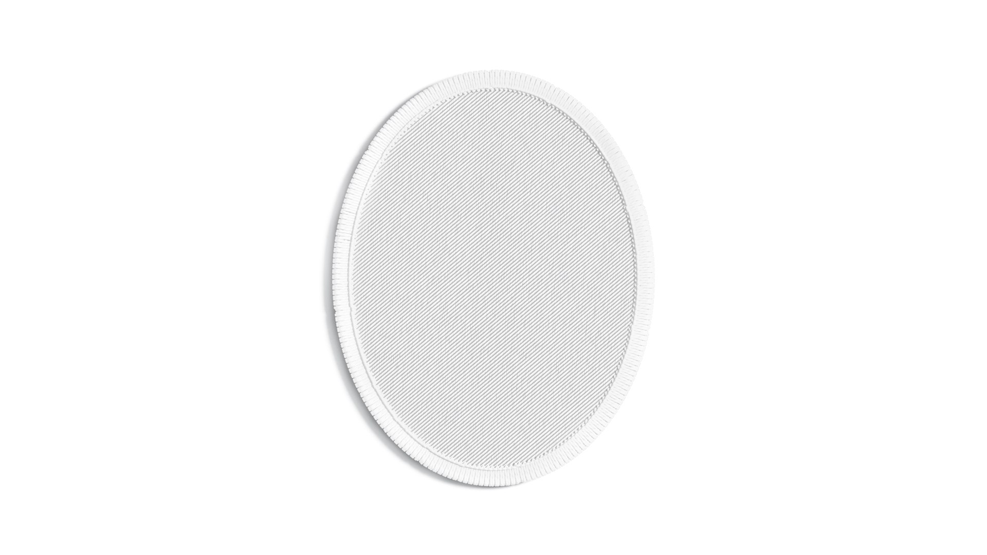 White Oval Embroidered Patch - Lying Embroidery Ellipse Badge 3D Model ...