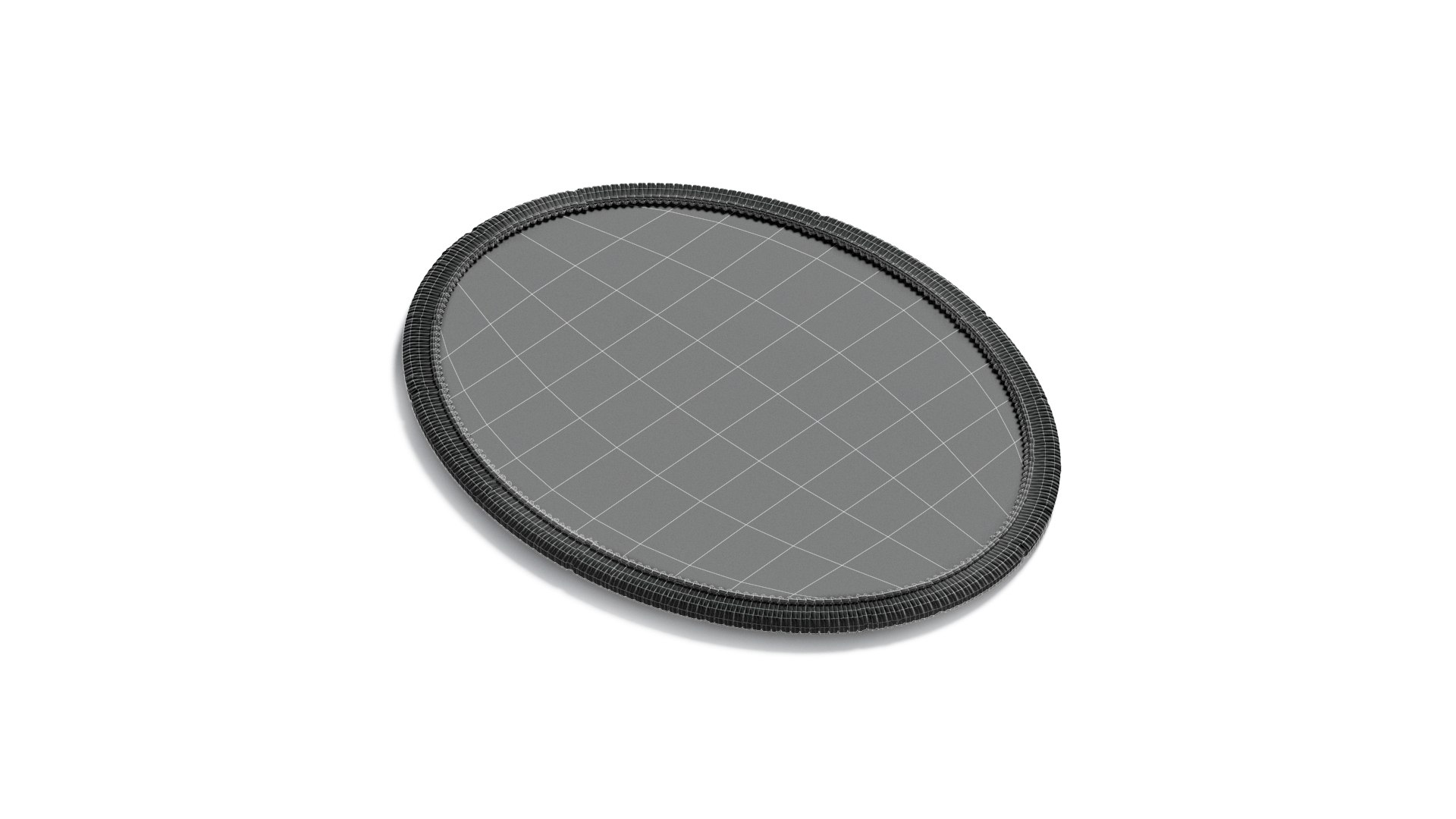 White Oval Embroidered Patch - Lying Embroidery Ellipse Badge 3D Model ...