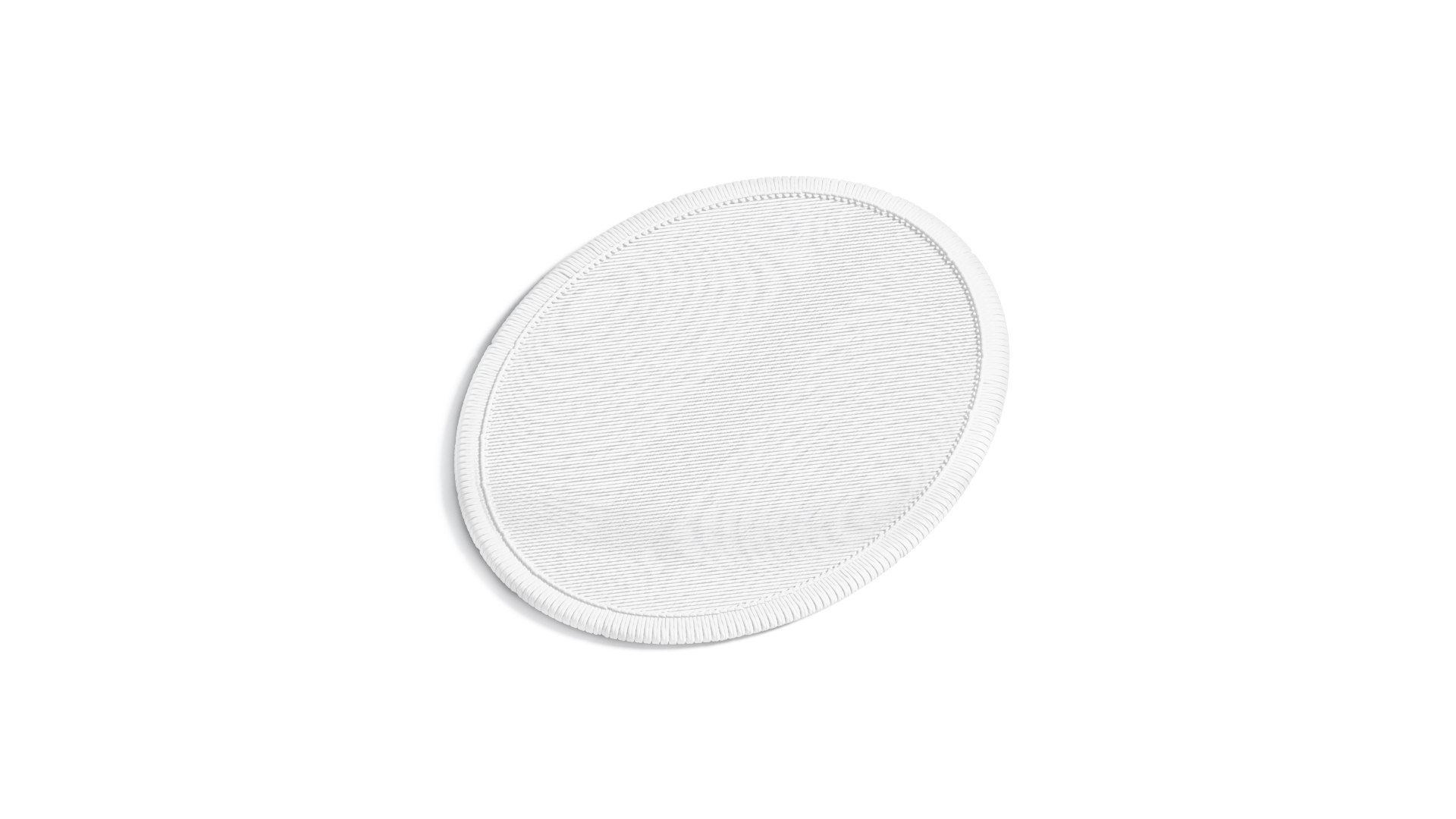 White Oval Embroidered Patch - Lying Embroidery Ellipse Badge 3D Model ...