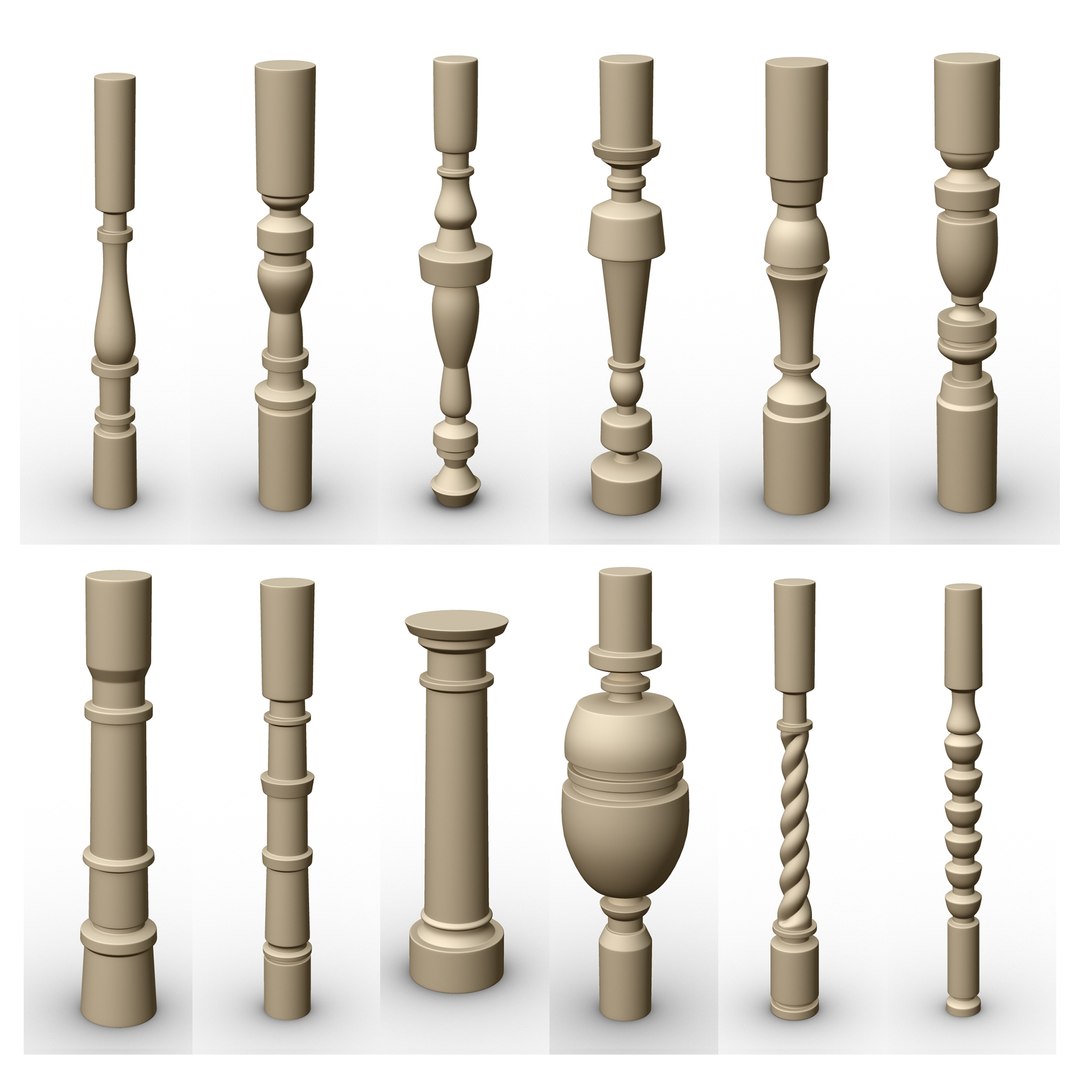 3D simple ornamental pillars model - TurboSquid 1208763