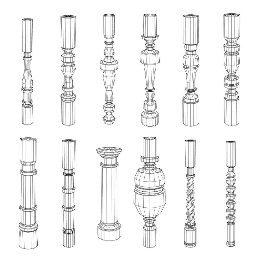 3D simple ornamental pillars model - TurboSquid 1208763