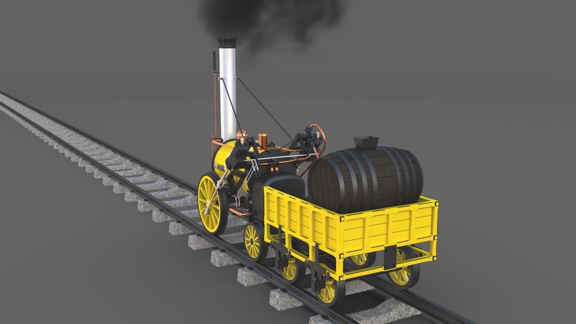 3D Steam Locomotive Rocket Engine - TurboSquid 1226927