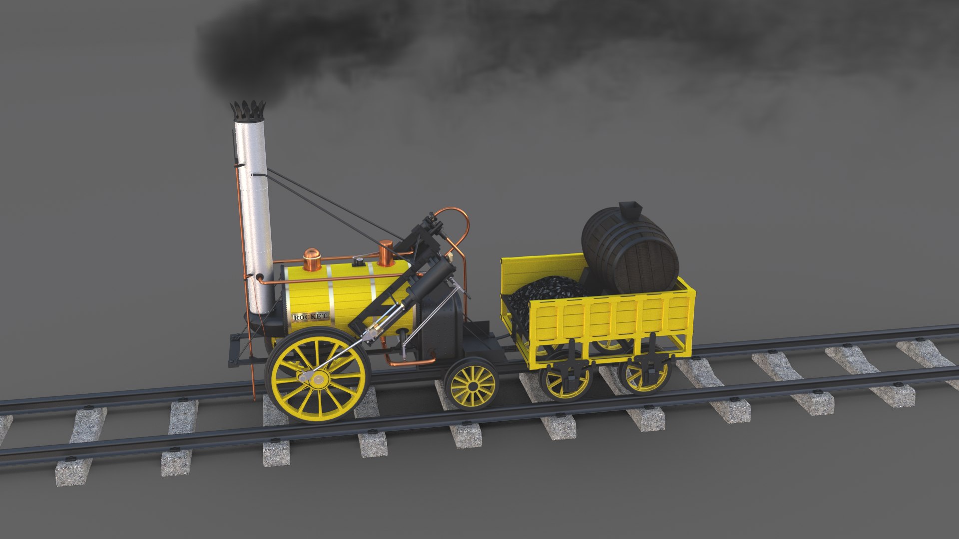 3D Steam Locomotive Rocket Engine - TurboSquid 1226927