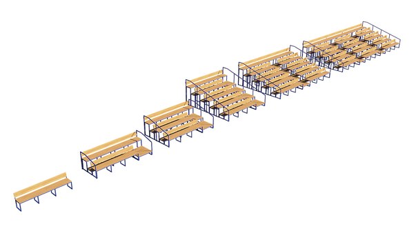 Stadium Seating Tribune Wooden pack 3D model - TurboSquid 1718720