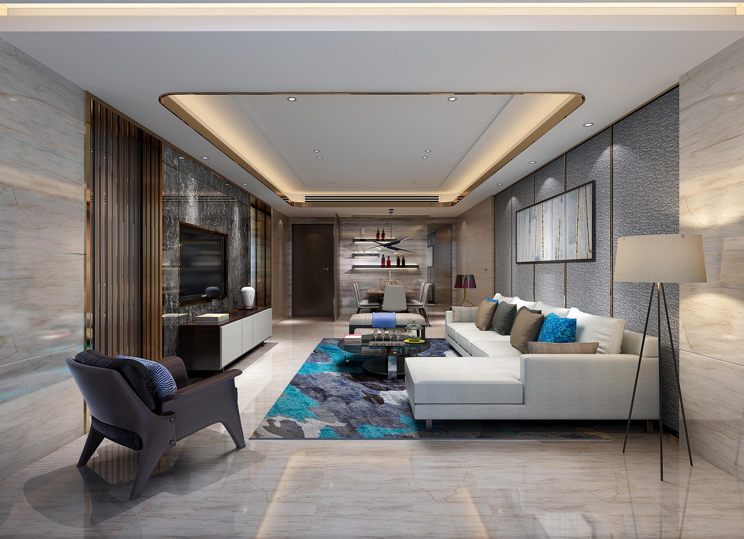 73- light luxury living room model - TurboSquid 2026698
