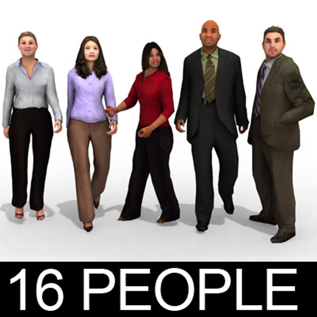 16 People - Business 3d Model