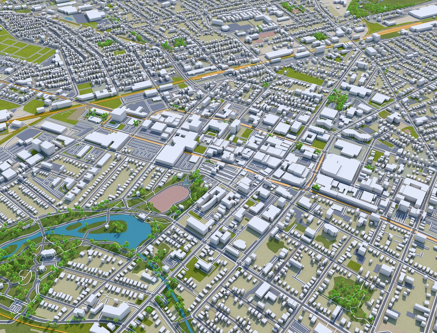 3D model city area building - TurboSquid 1596459