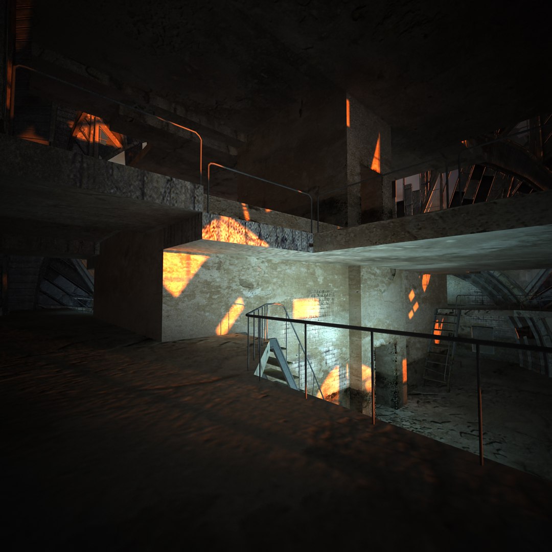 3d destroyed chrysler building v-ray