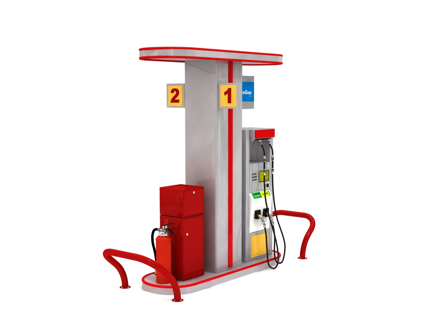 3D Petrol Autogas Pump 2 Model - TurboSquid 2069180