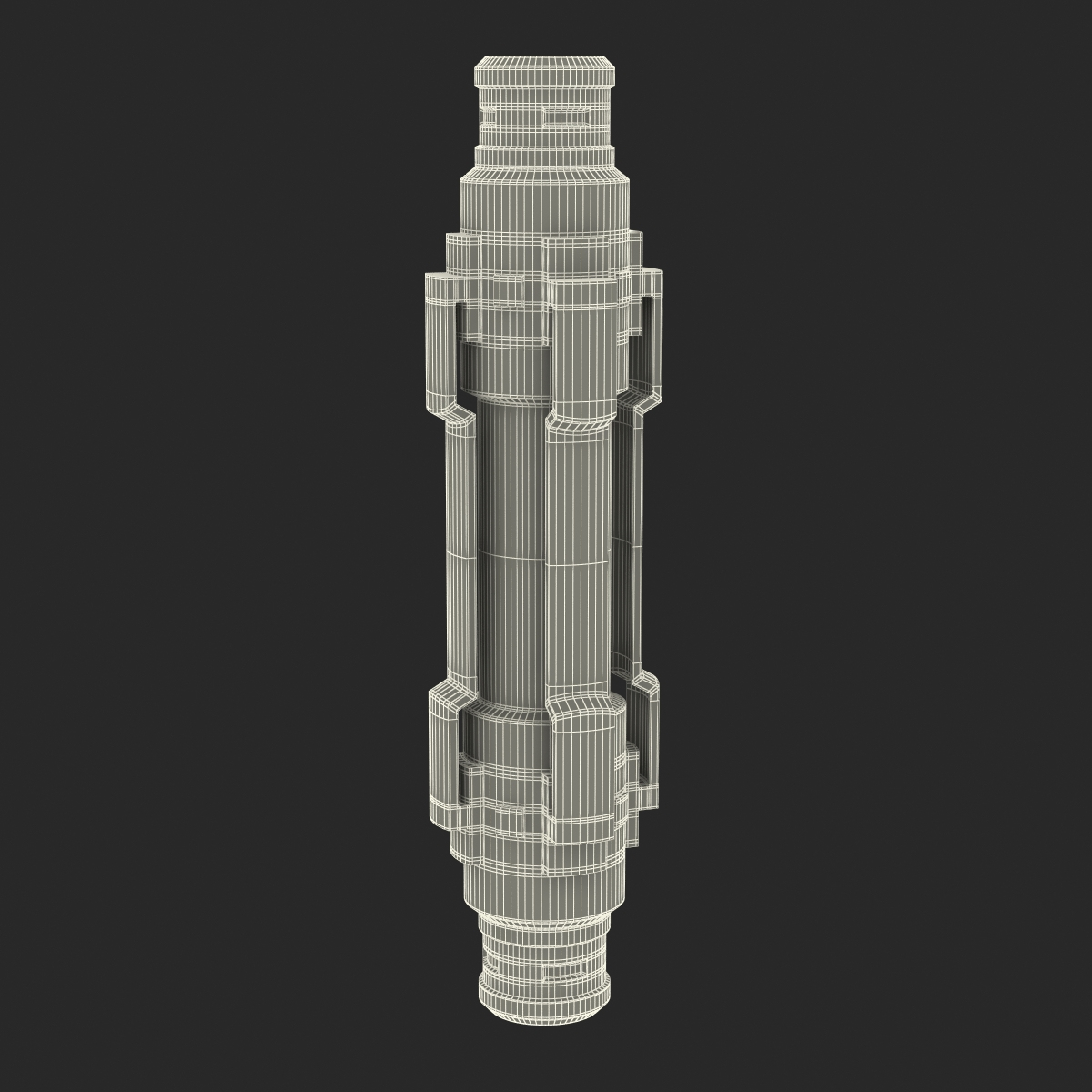 3d model ram cylinder hydraulic sci fi