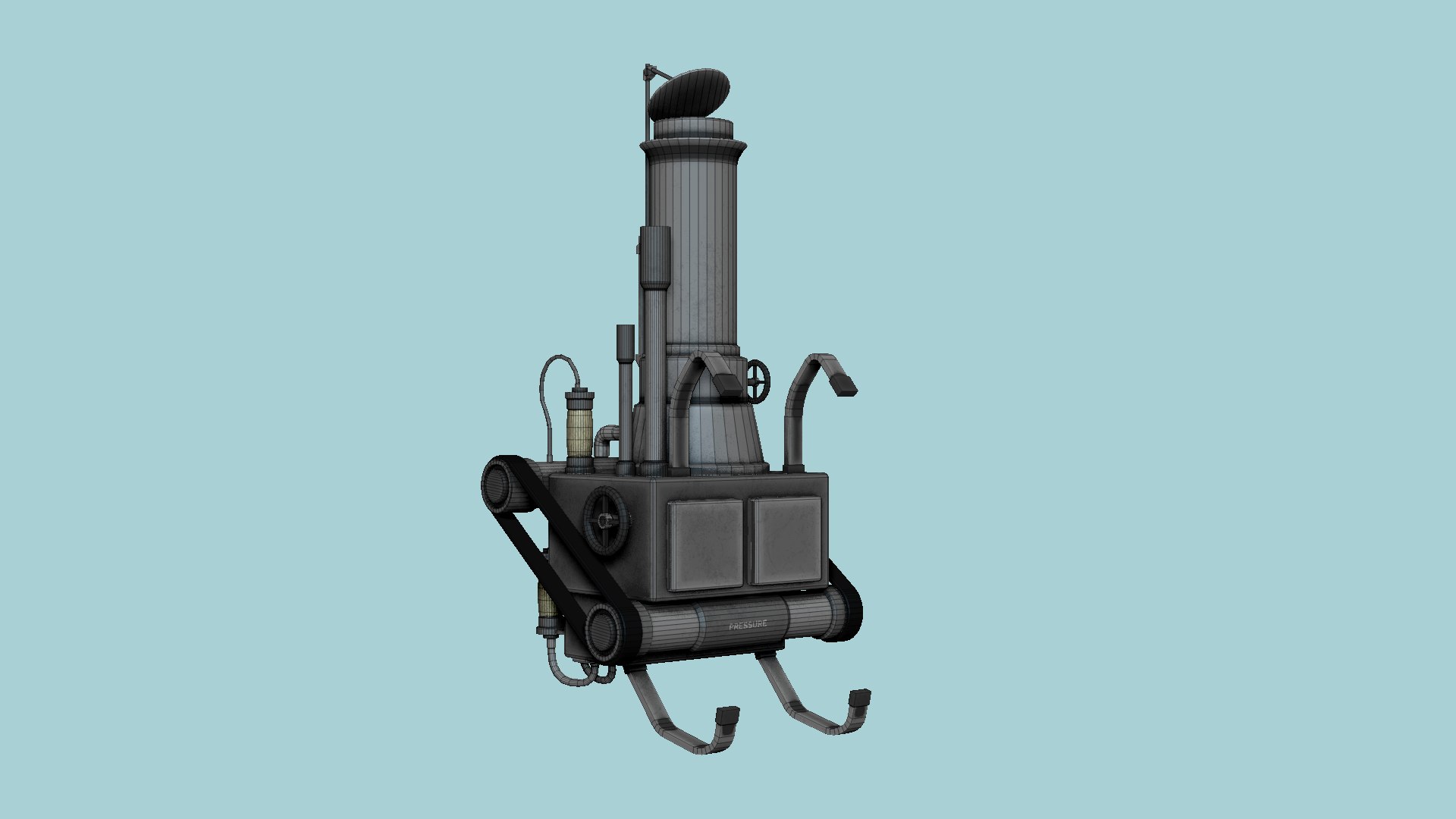 3D Steampunk Backpack 03 Dark Steel - Character Design Fashion model ...