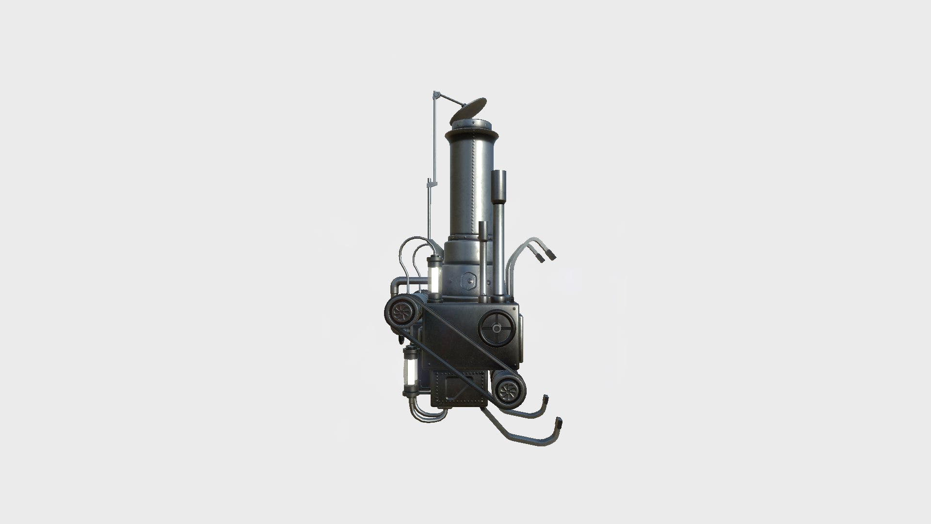 3D Steampunk Backpack 03 Dark Steel - Character Design Fashion model ...