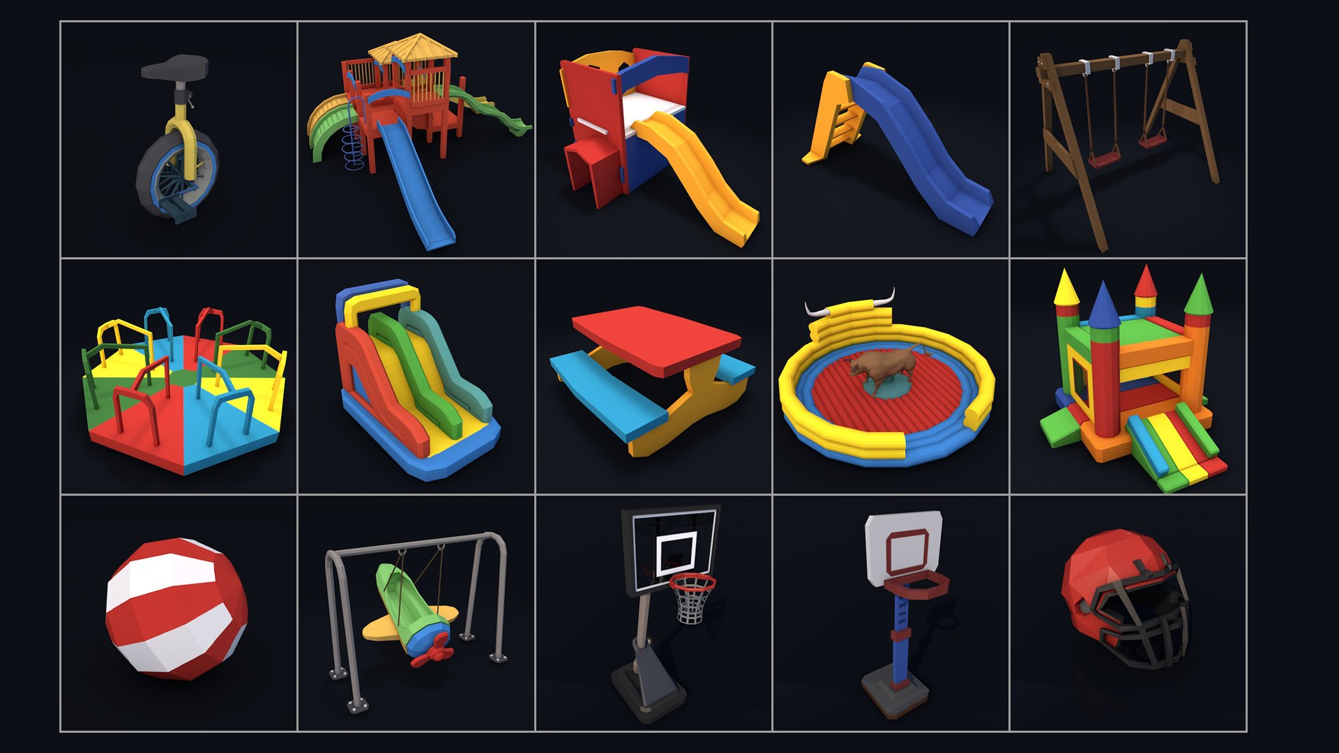 Poly Kids Play Props Pack Collection 3D Model - TurboSquid 2199323