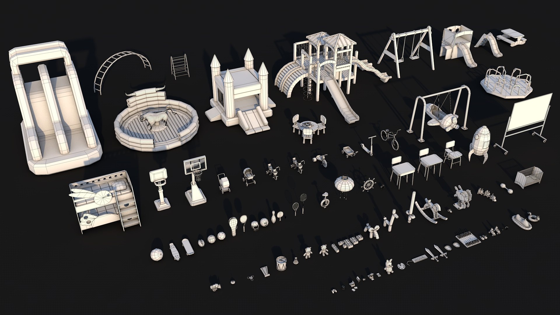 Poly Kids Play Props Pack Collection 3D Model - TurboSquid 2199323