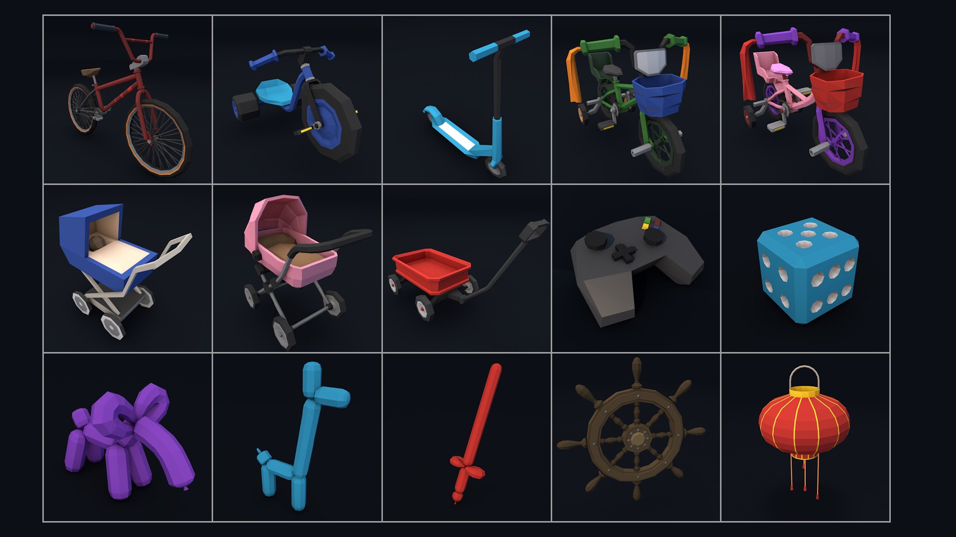 Poly Kids Play Props Pack Collection 3D Model - TurboSquid 2199323