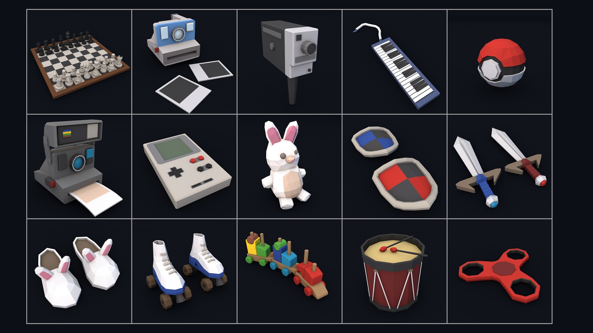 Poly Kids Play Props Pack Collection 3D Model - TurboSquid 2199323