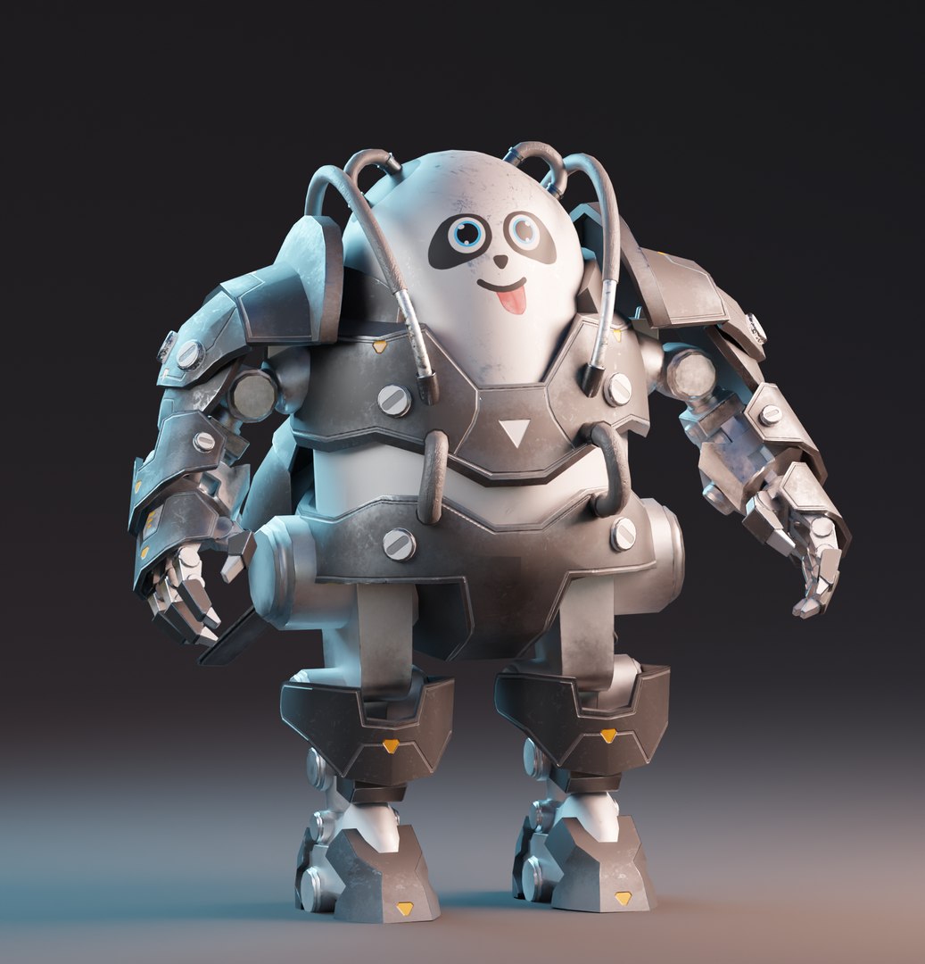 Modello 3D Personaggio Panda Mecha - TurboSquid 1758280