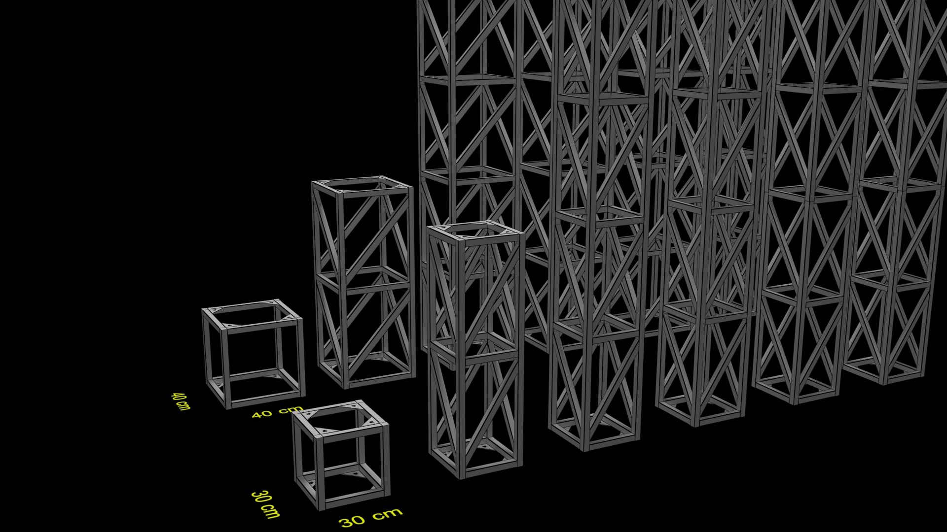Truss System Rigging Knock Various Size And Dimension 3D - TurboSquid ...