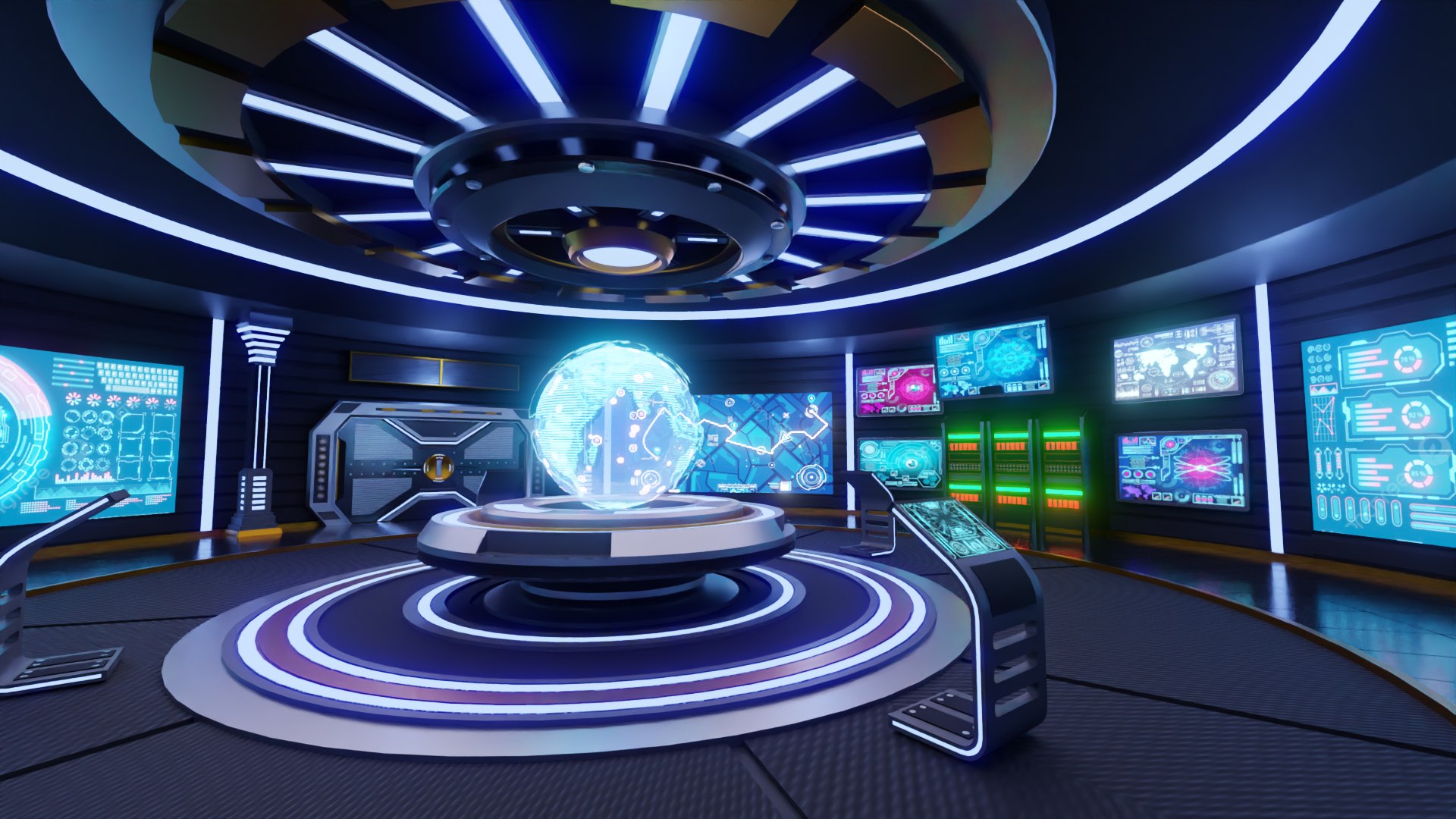 3D Sci-Fi Command Room Interior 3D Model - TurboSquid 2065110