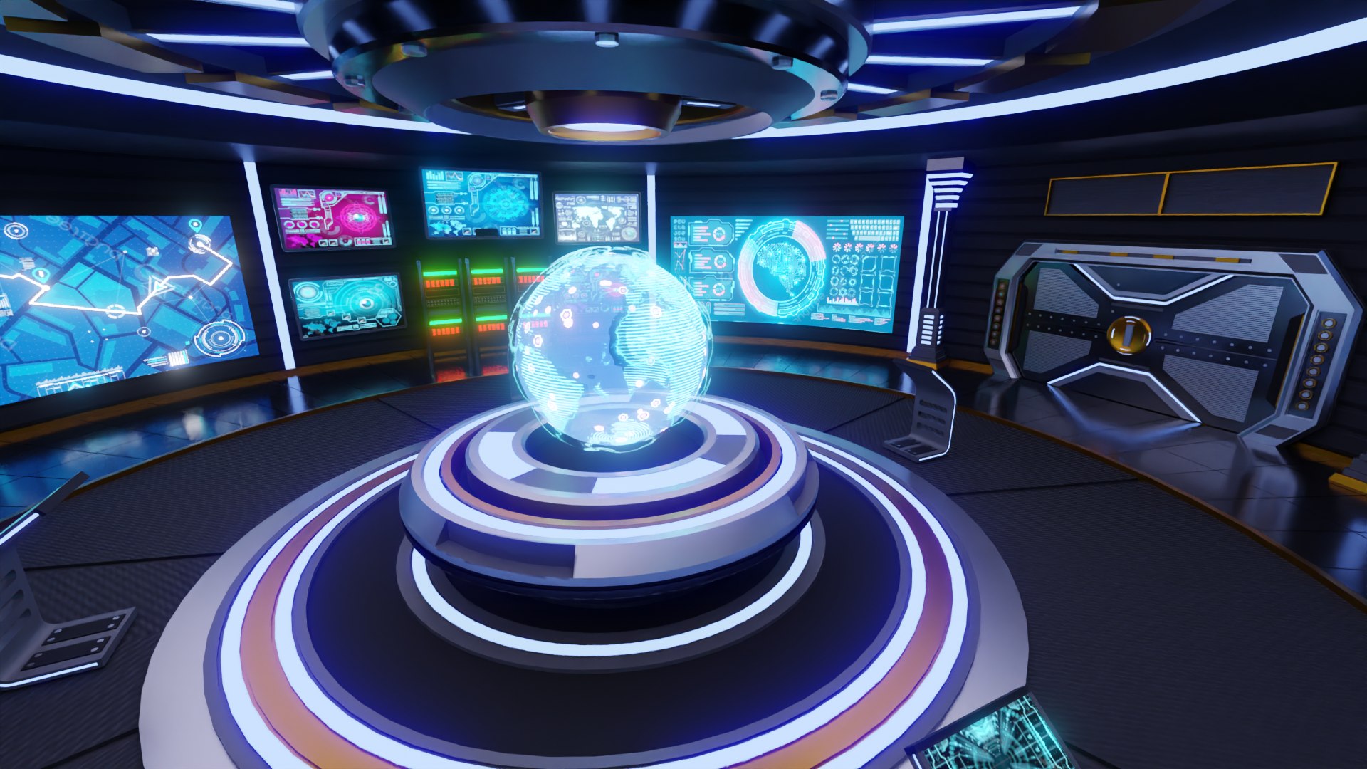 3D Sci-Fi Command Room Interior 3D Model - TurboSquid 2065110