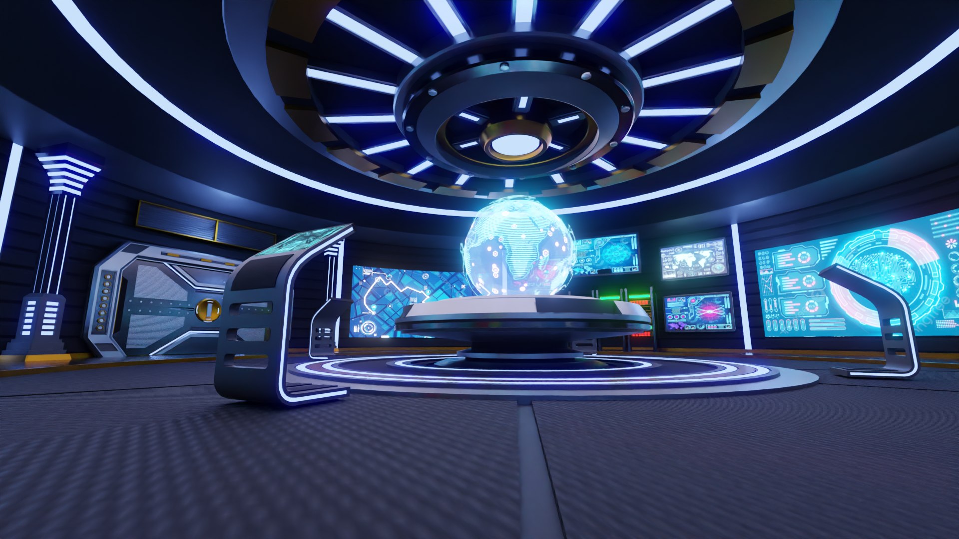 3D Sci-Fi Command Room Interior 3D Model - TurboSquid 2065110