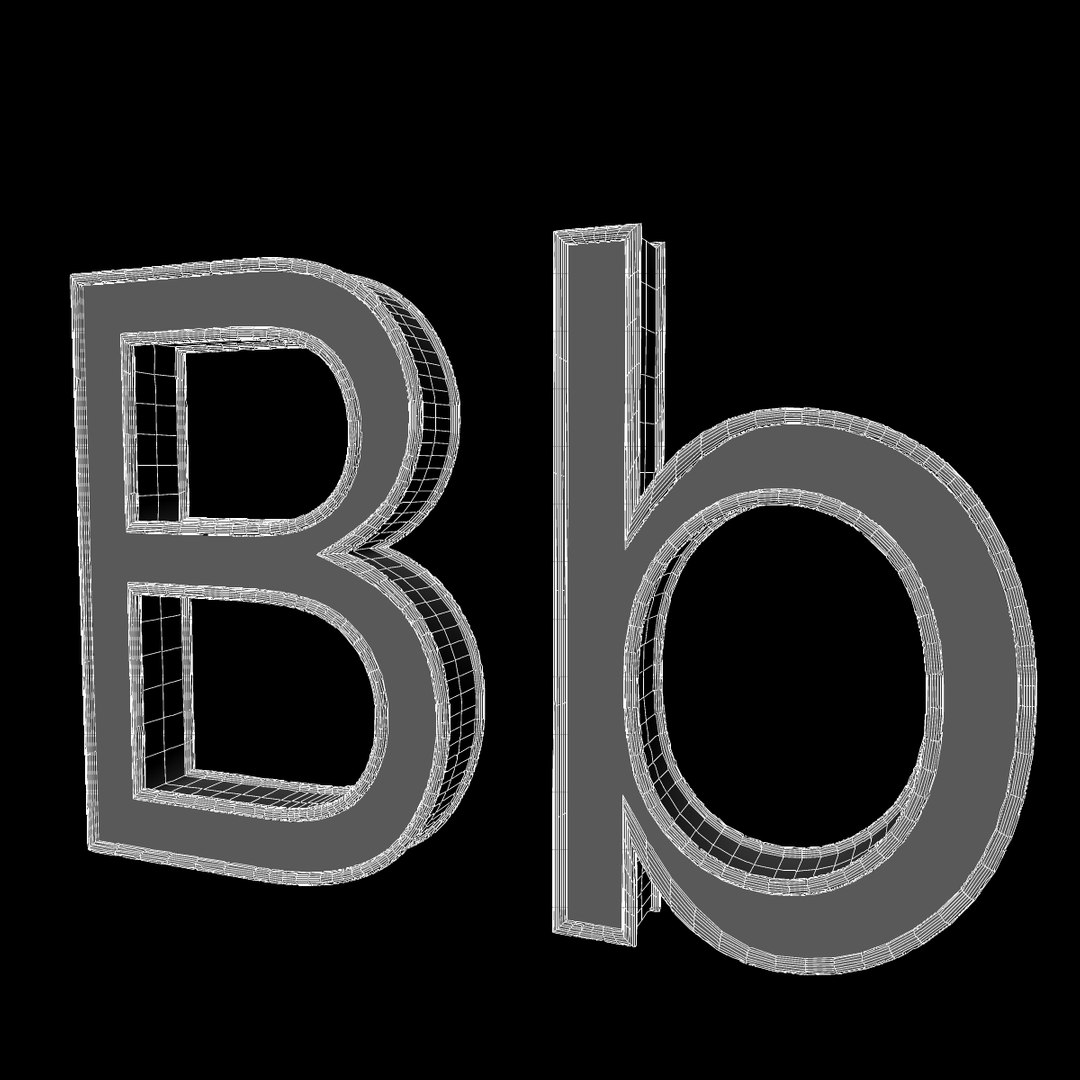 Ariel Font Alphabet 3d Model