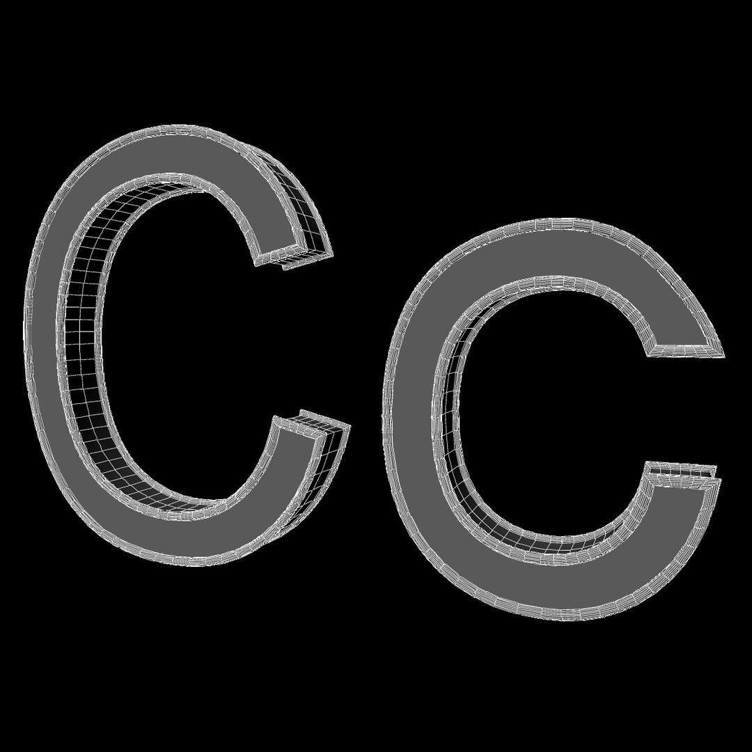 Ariel Font Alphabet 3d Model