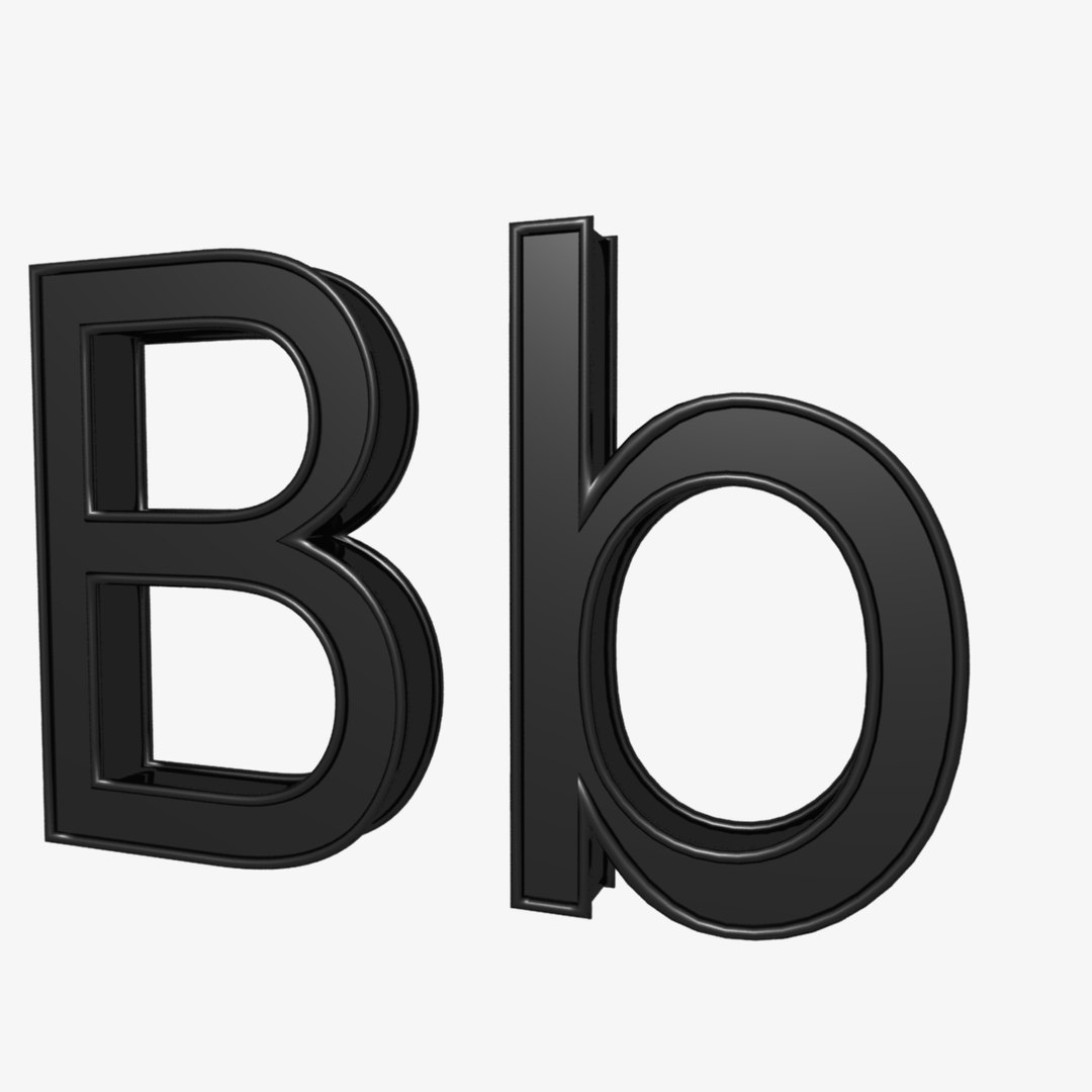 Ariel Font Alphabet 3d Model