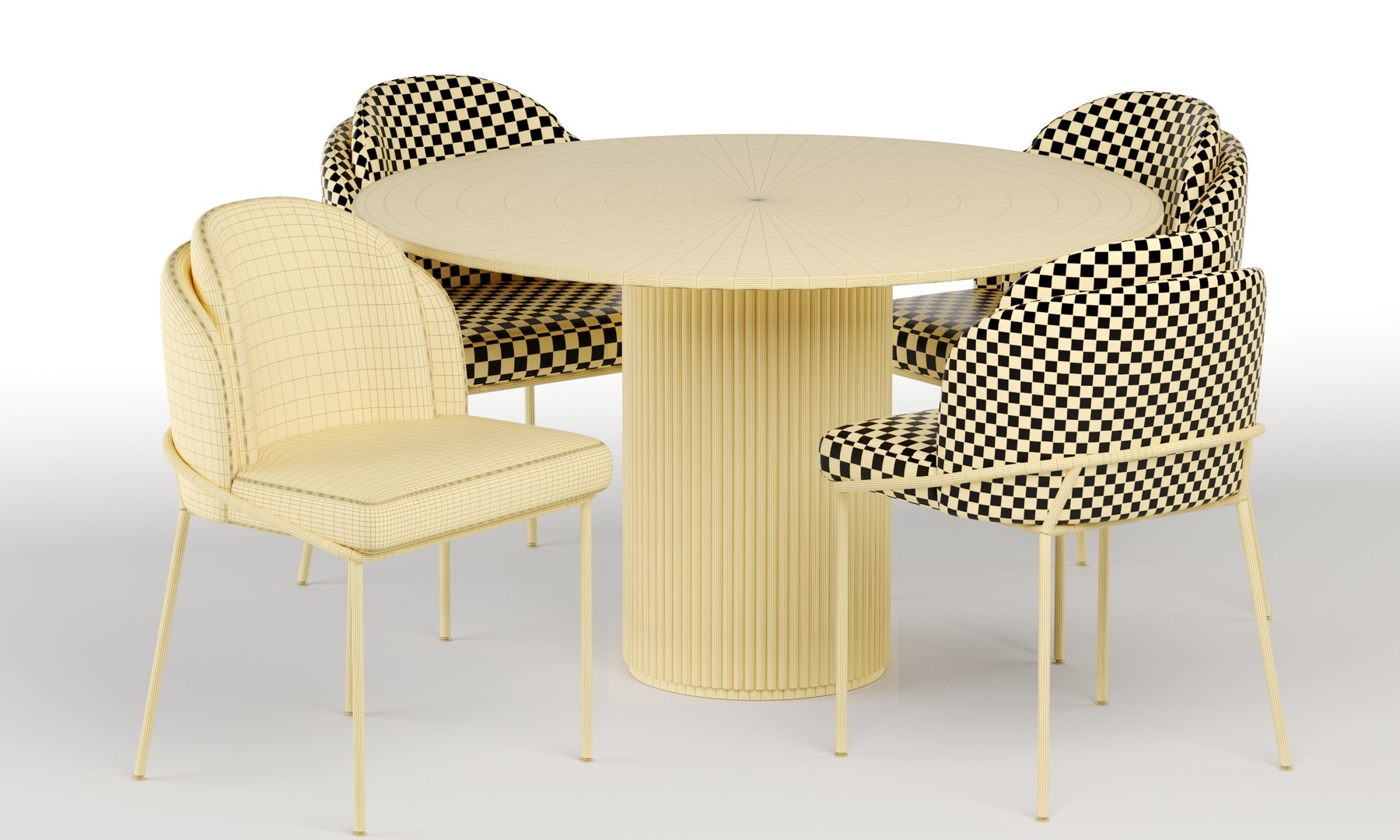 3D Model Angelo Chairs With Palais Royal Dining Table - TurboSquid 2142553