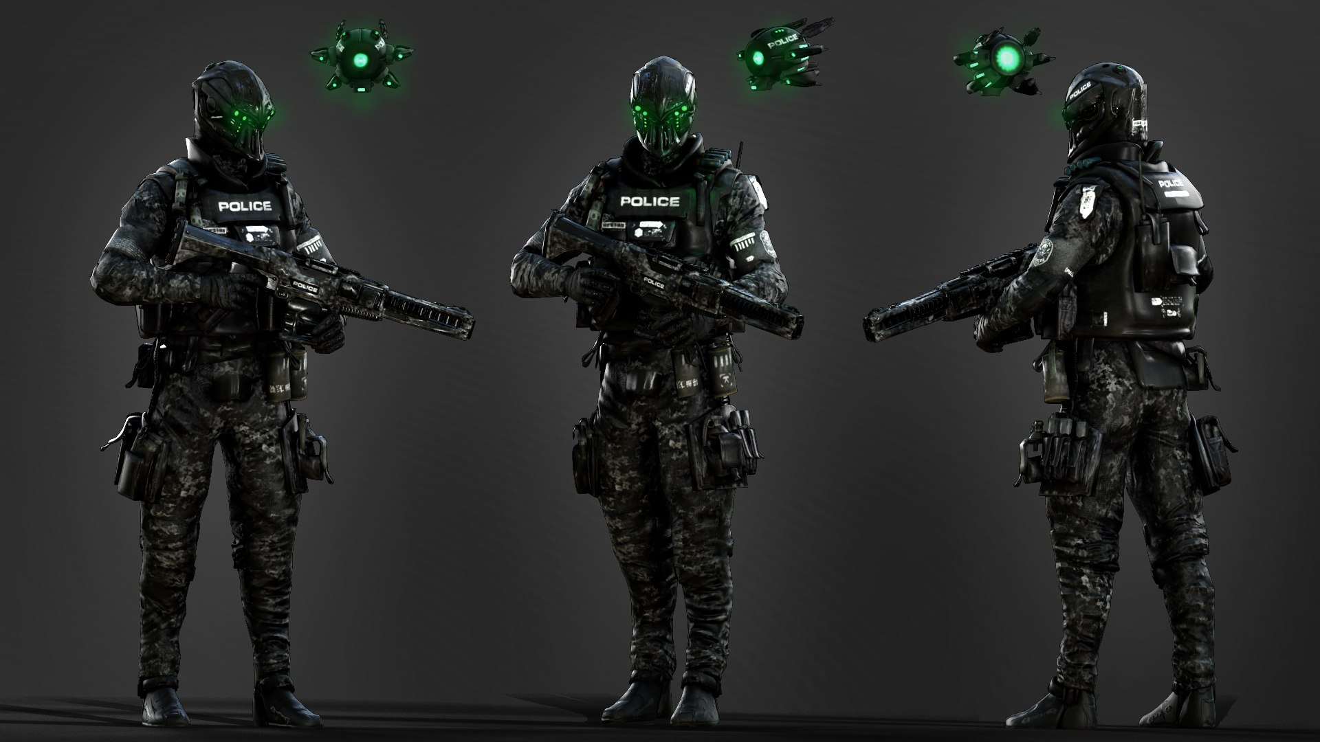 3D Sci Fi Police Soldier Model - TurboSquid 2401228