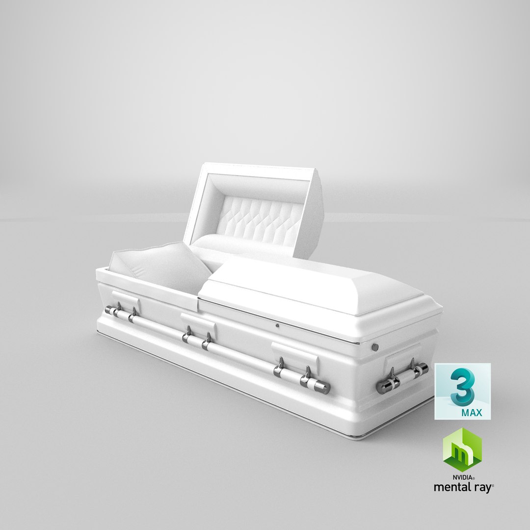 3D Open White Funeral Casket Model - TurboSquid 1546380