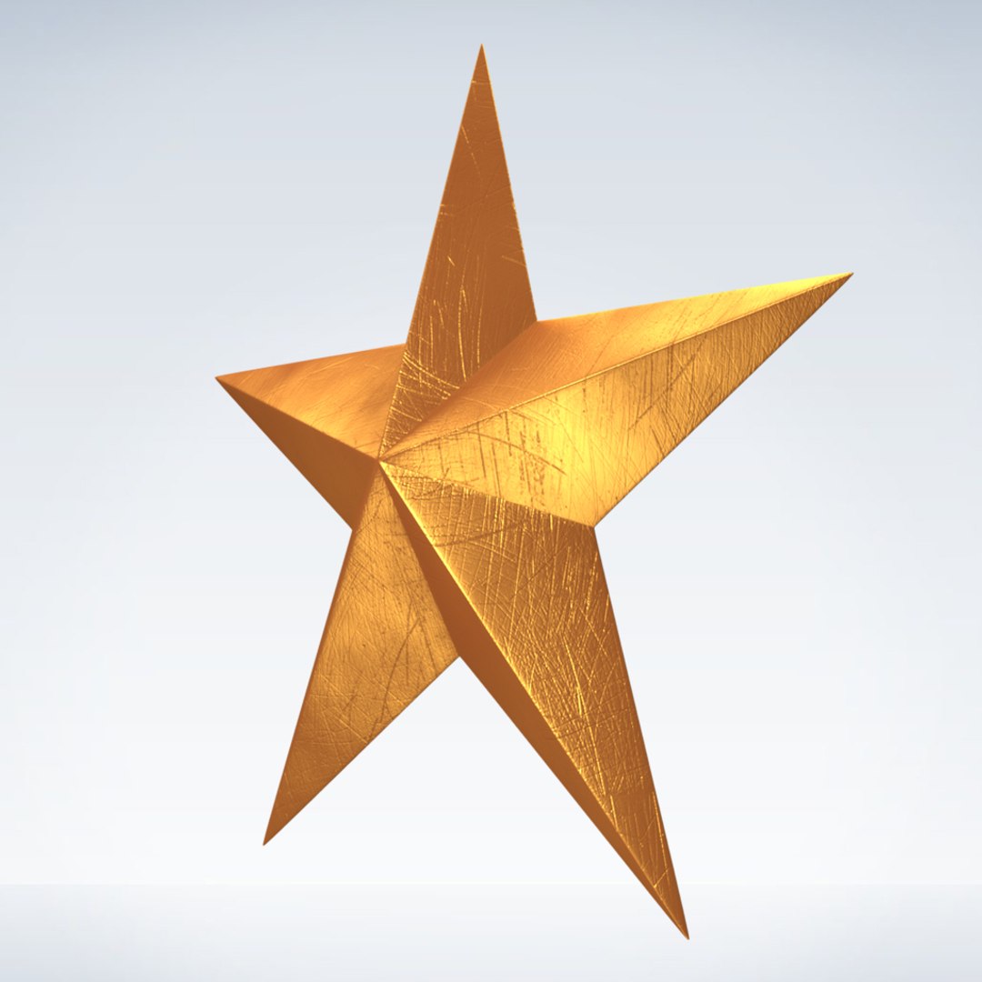 3d Model Golden Star Gold