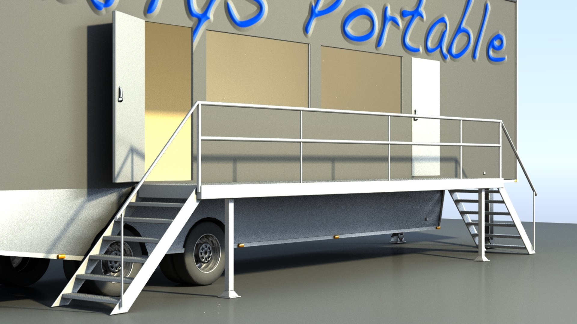 3D Pop-up Shop Trailer Mobile - TurboSquid 1547993
