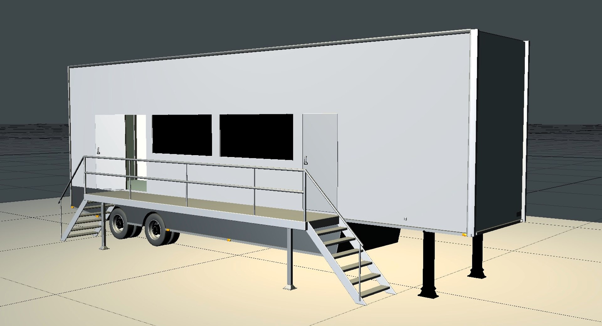 3D Pop-up Shop Trailer Mobile - TurboSquid 1547993