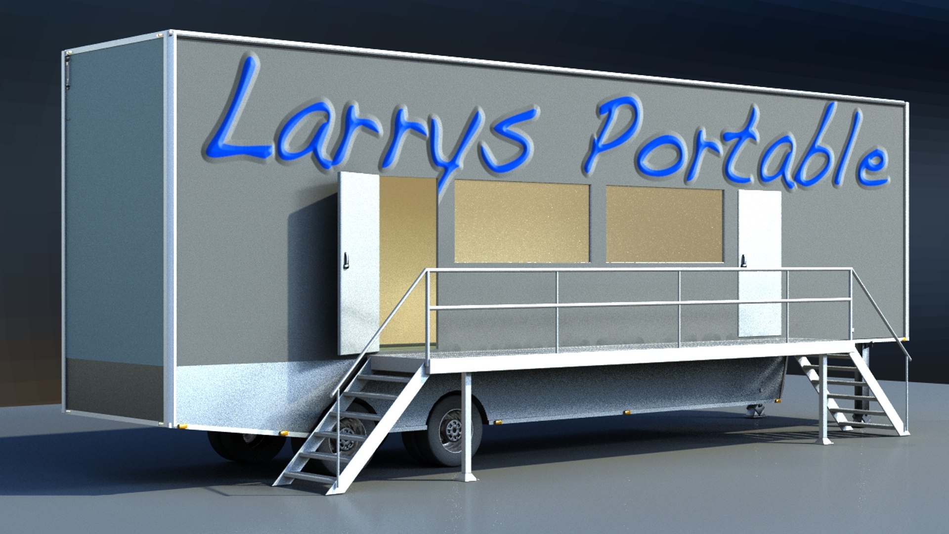 3D Pop-up Shop Trailer Mobile - TurboSquid 1547993