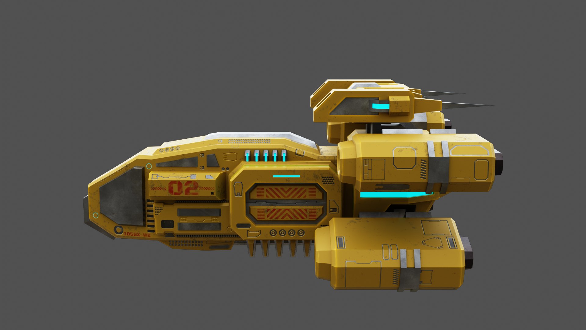 3D Spaceship Low Poly Model - TurboSquid 1745034