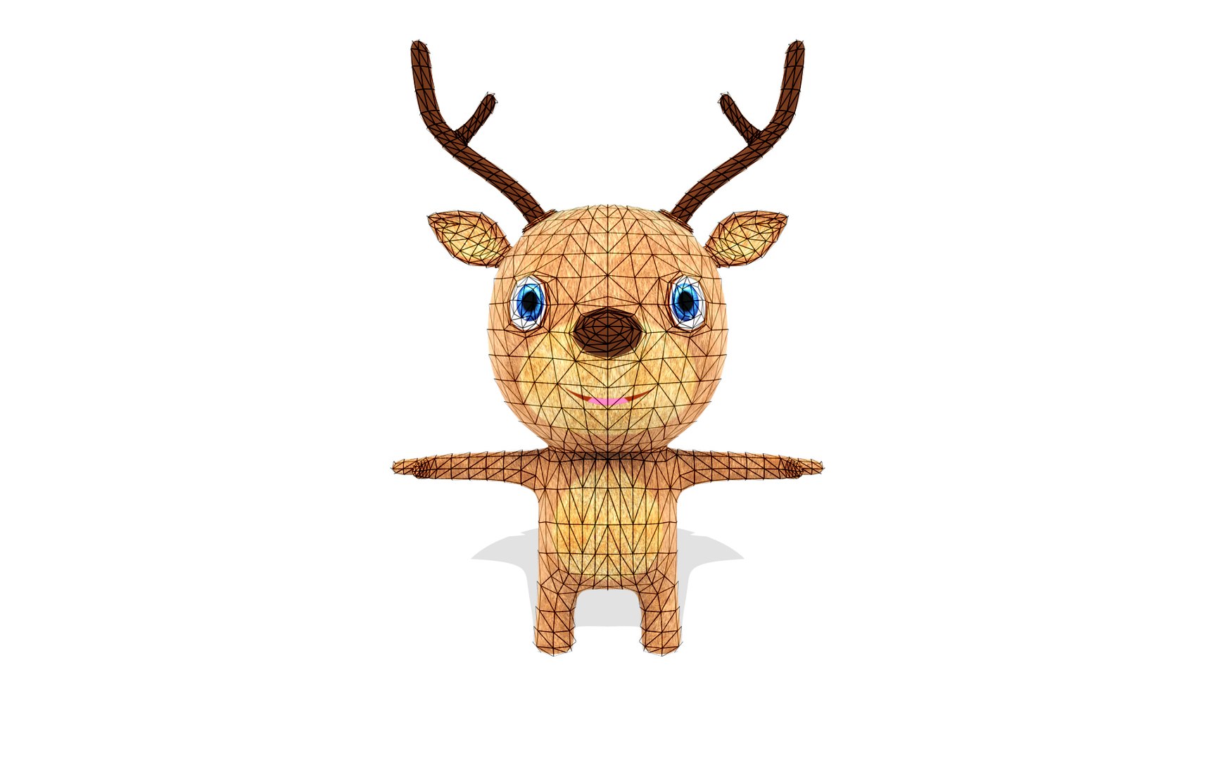 3D Cartoon Reindeer Deer HumanIK Rigged - TurboSquid 1817936