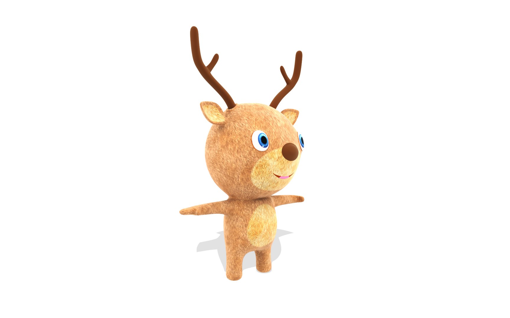 3D Cartoon Reindeer Deer HumanIK Rigged - TurboSquid 1817936