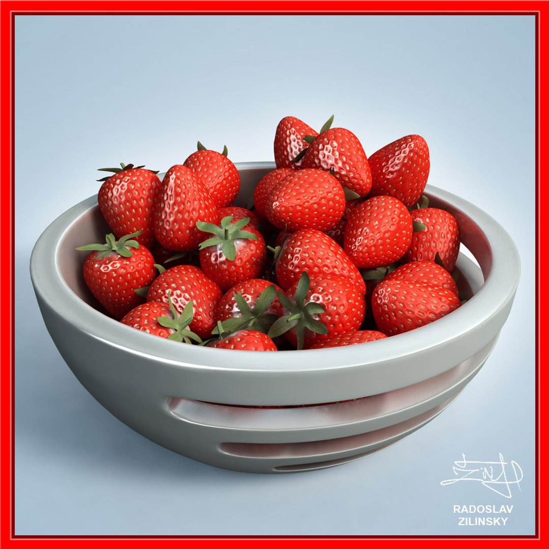 3d Strawberries Bowl Design