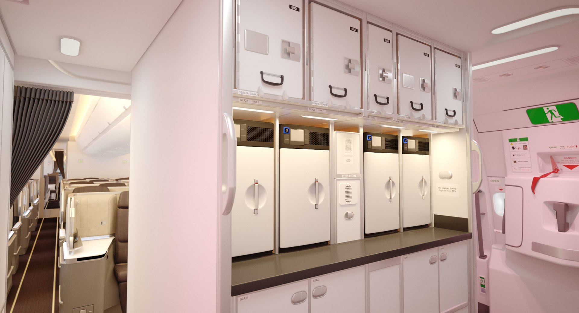 3D Model 3D Airbus A350 Interior Cabin - TurboSquid 2201820