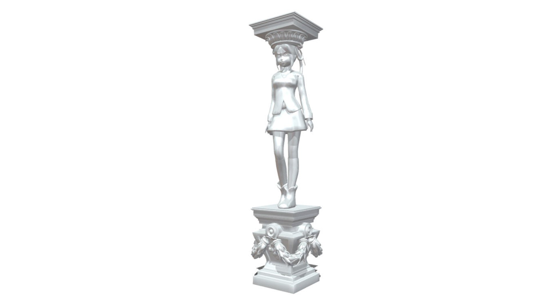 3D Mordan Lady Pillar Model - TurboSquid 2252987