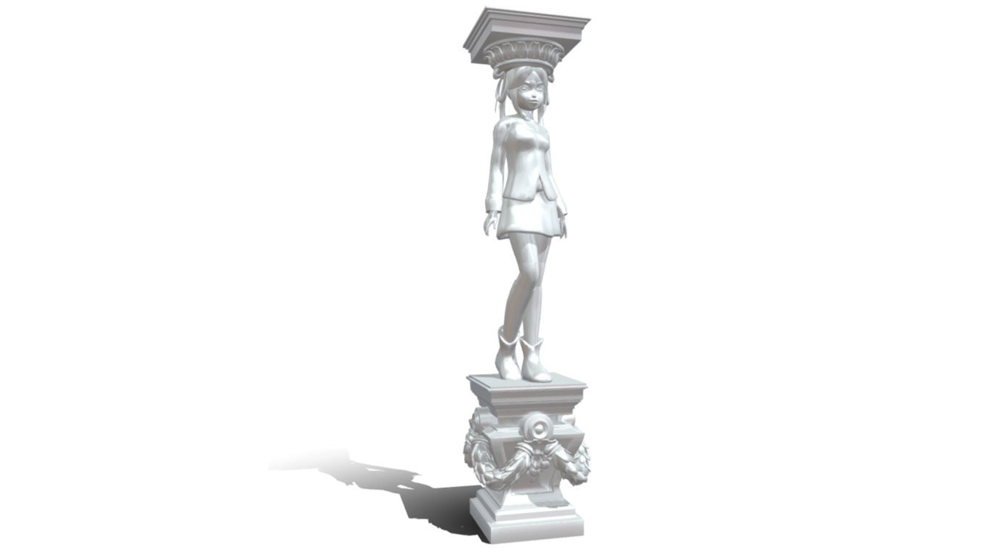 3D Mordan Lady Pillar Model - TurboSquid 2252987