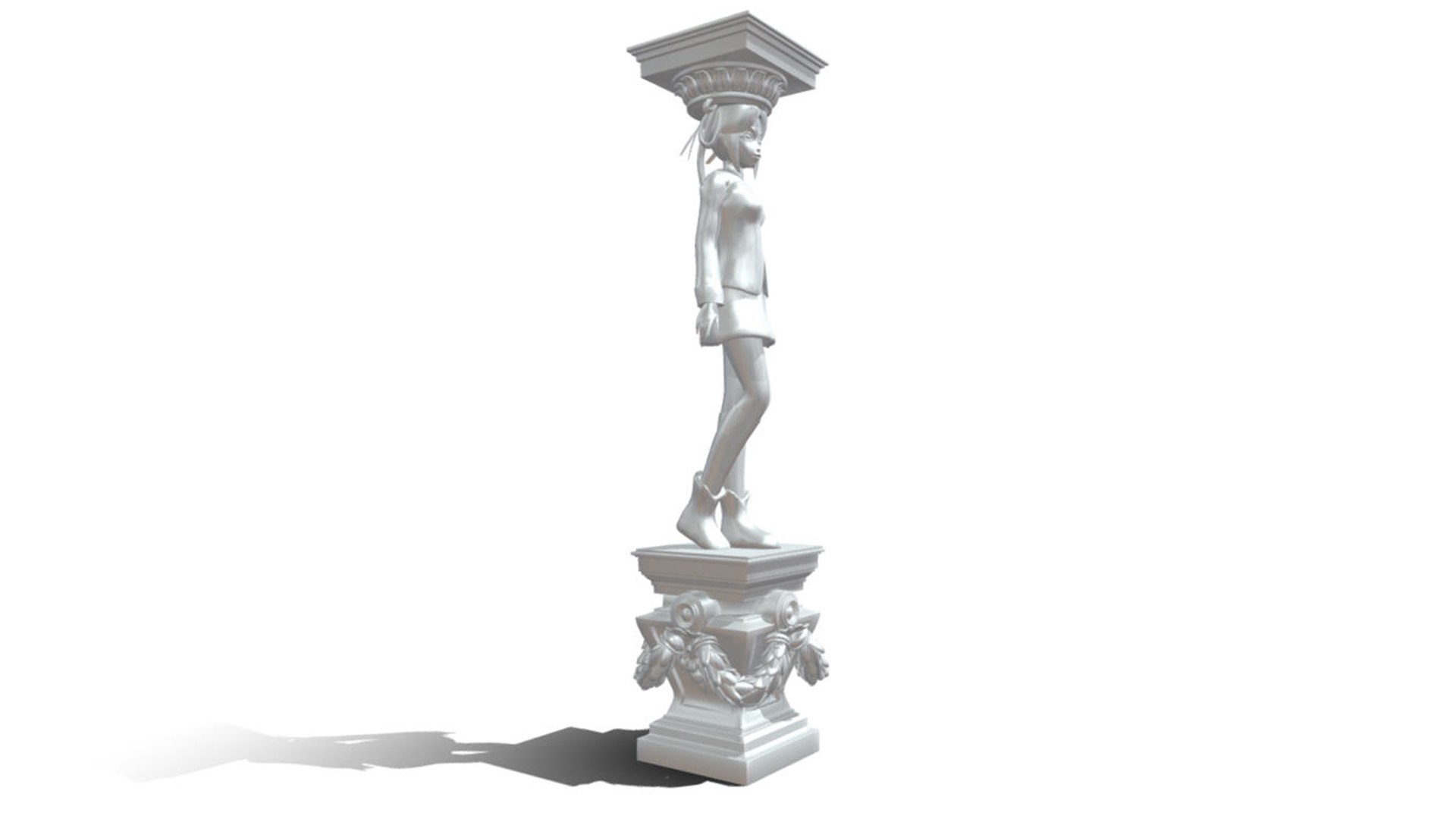 3D Mordan Lady Pillar Model - TurboSquid 2252987