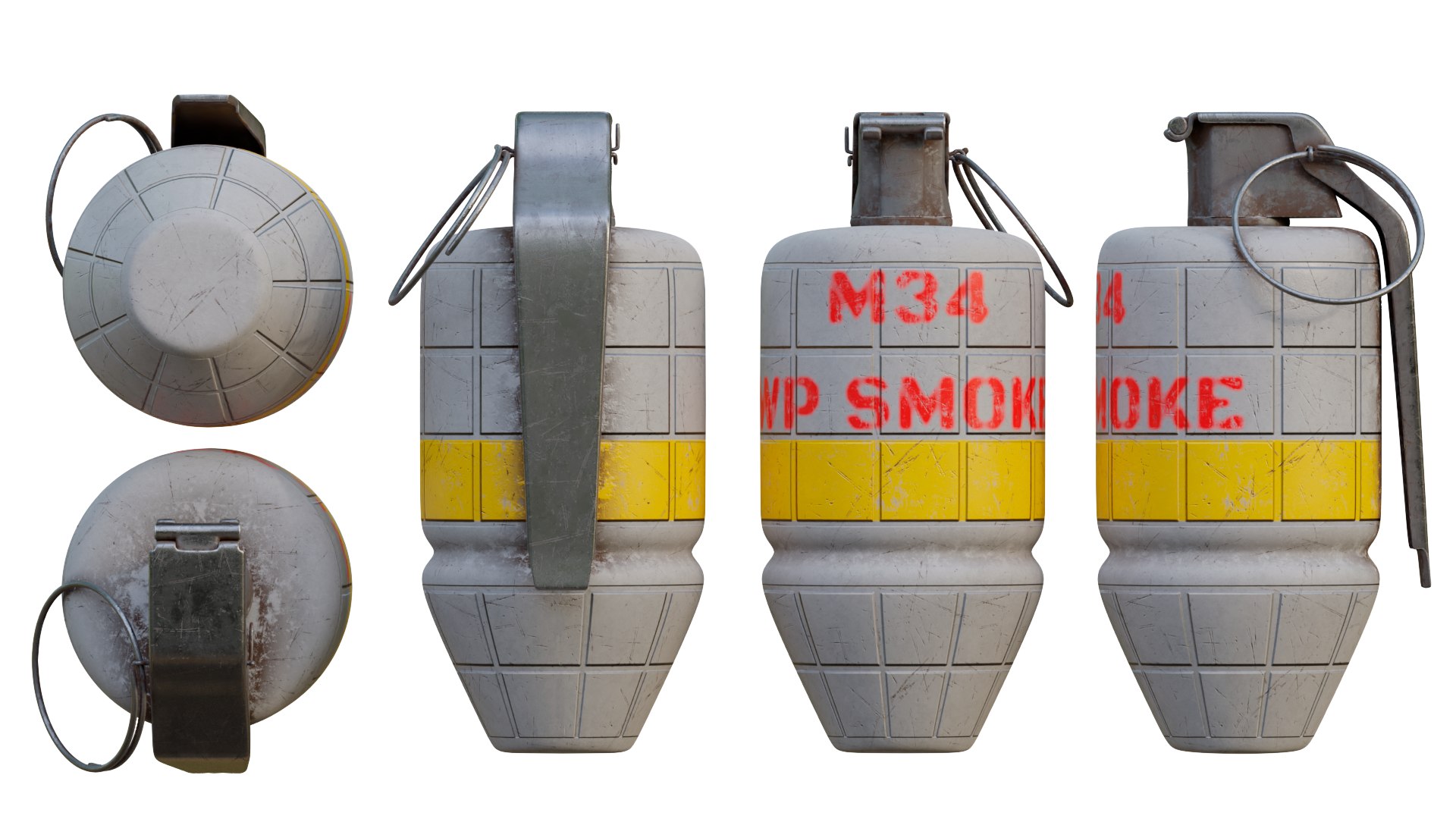 3D M34 Smoke Grenade Model - TurboSquid 2245151