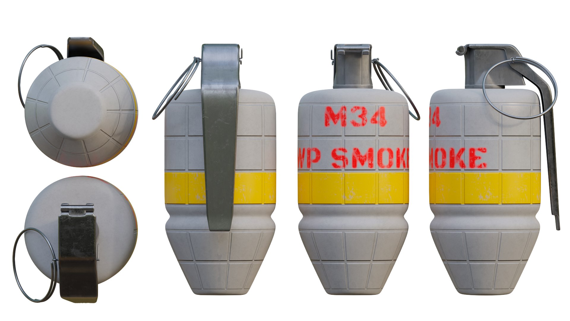 3D M34 Smoke Grenade Model - TurboSquid 2245151