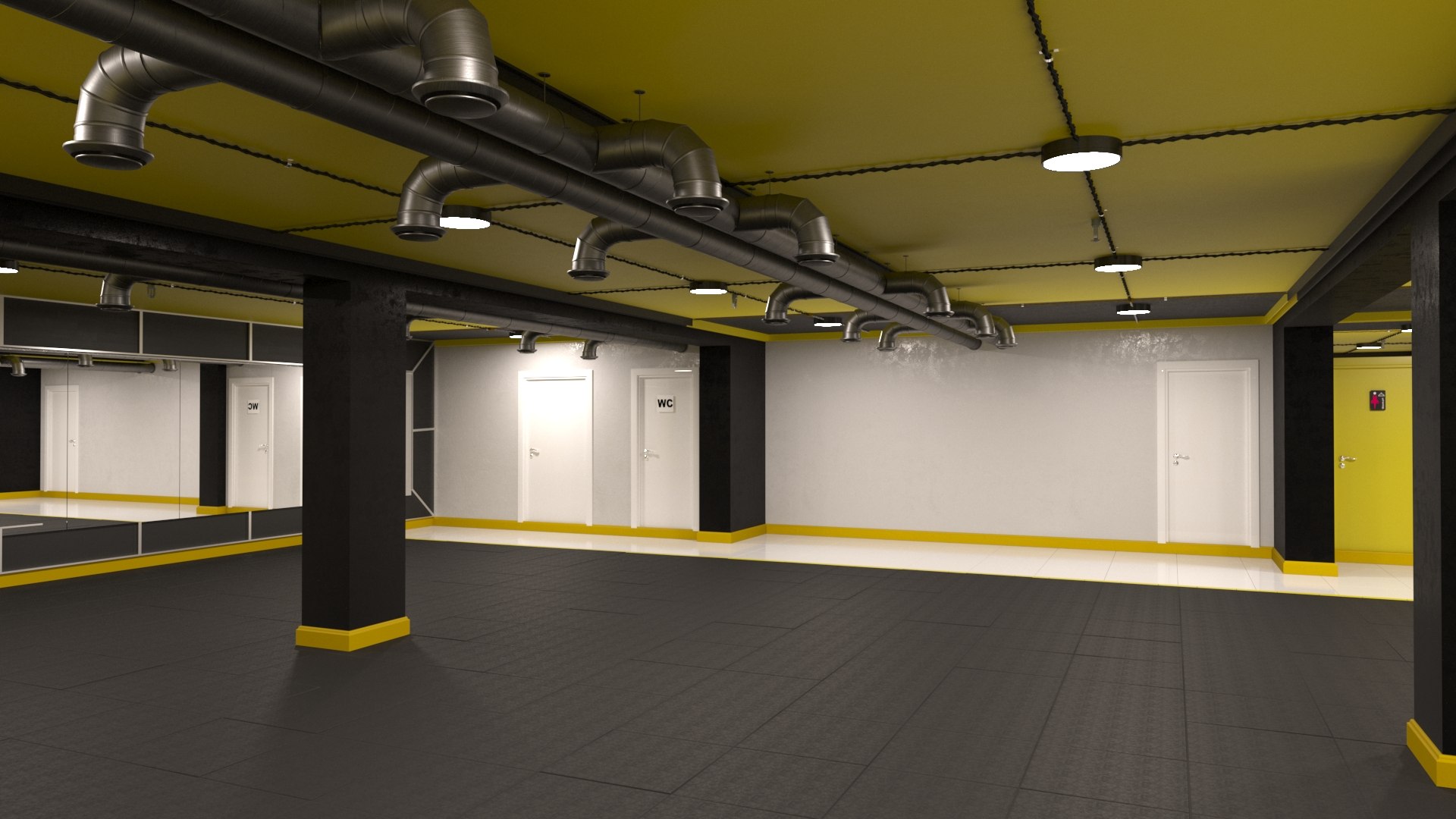 3D Commercial Interior Gym Model - TurboSquid 1760857