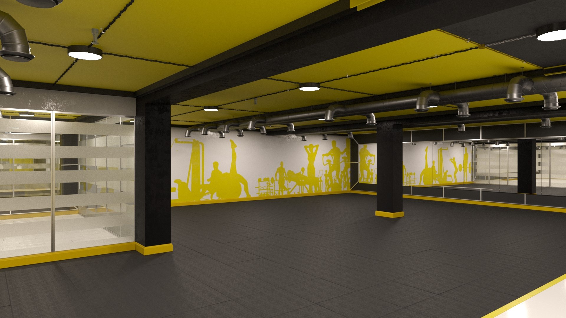 3D Commercial Interior Gym Model - TurboSquid 1760857