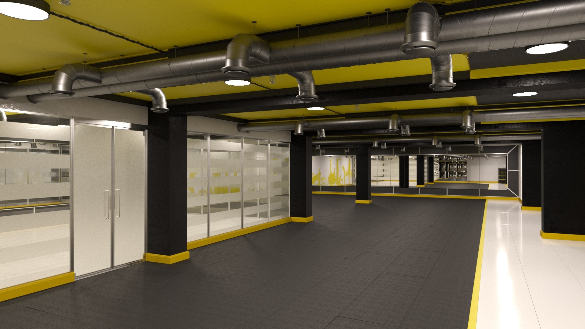 3D Commercial Interior Gym Model - TurboSquid 1760857