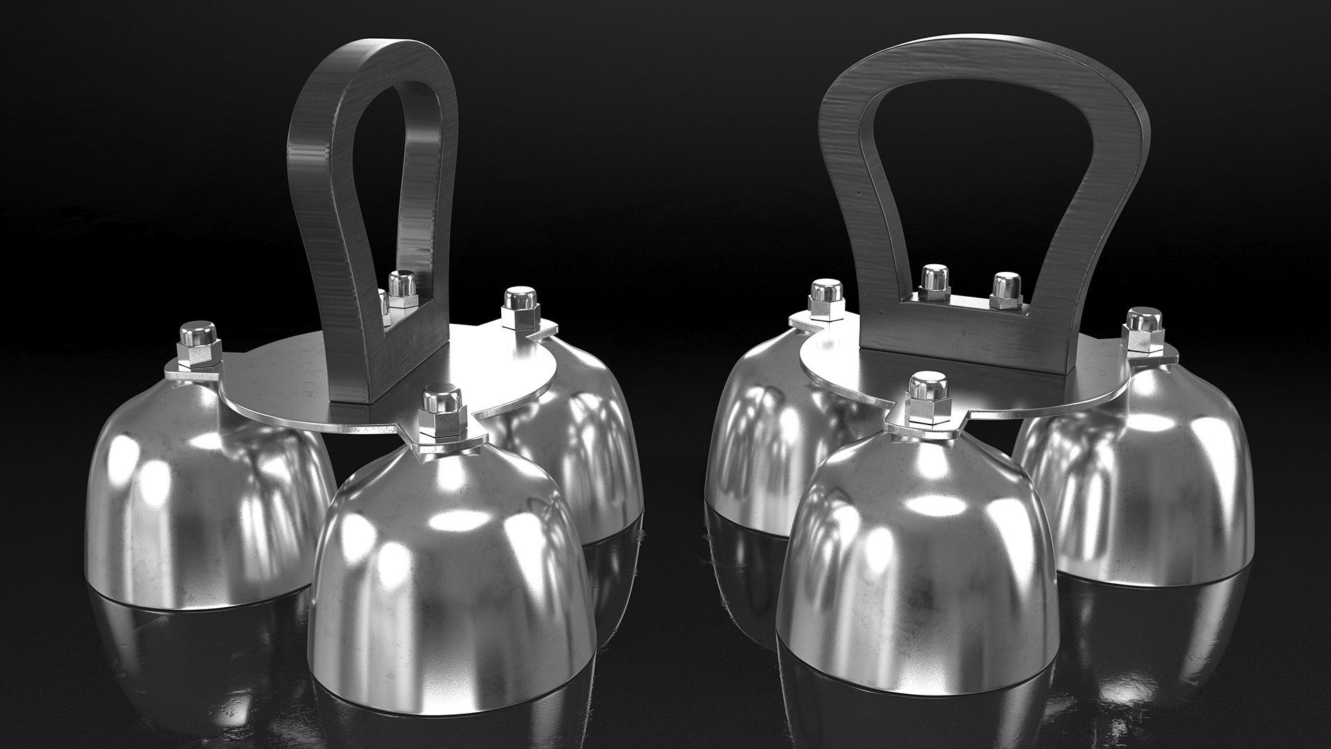 3D model Silver Liturgical Altar Bell 3 Tones - TurboSquid 1722114